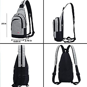 Peicees Small Sling Bag for Women Mens Convertible Crossbody Backpack Shoulder Chest Daypack with Zipper Strap for Hiking