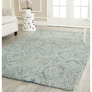 SAFAVIEH Ikat Collection 2'3" x 8' Ivory / Sea Blue IKT631A Handmade Premium Wool Runner Rug