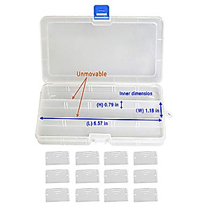 DUOFIRE Plastic Organizer Container Storage Box Adjustable Divider Removable Grid Compartment for Jewelry Beads Earring Container Tool Fishing Hook Small Accessories（15 grids，White x 4）