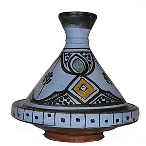 Moroccan Handmade Serving Tagine Exquisite Ceramic Vivid colors Original 6 Inches in Diameter