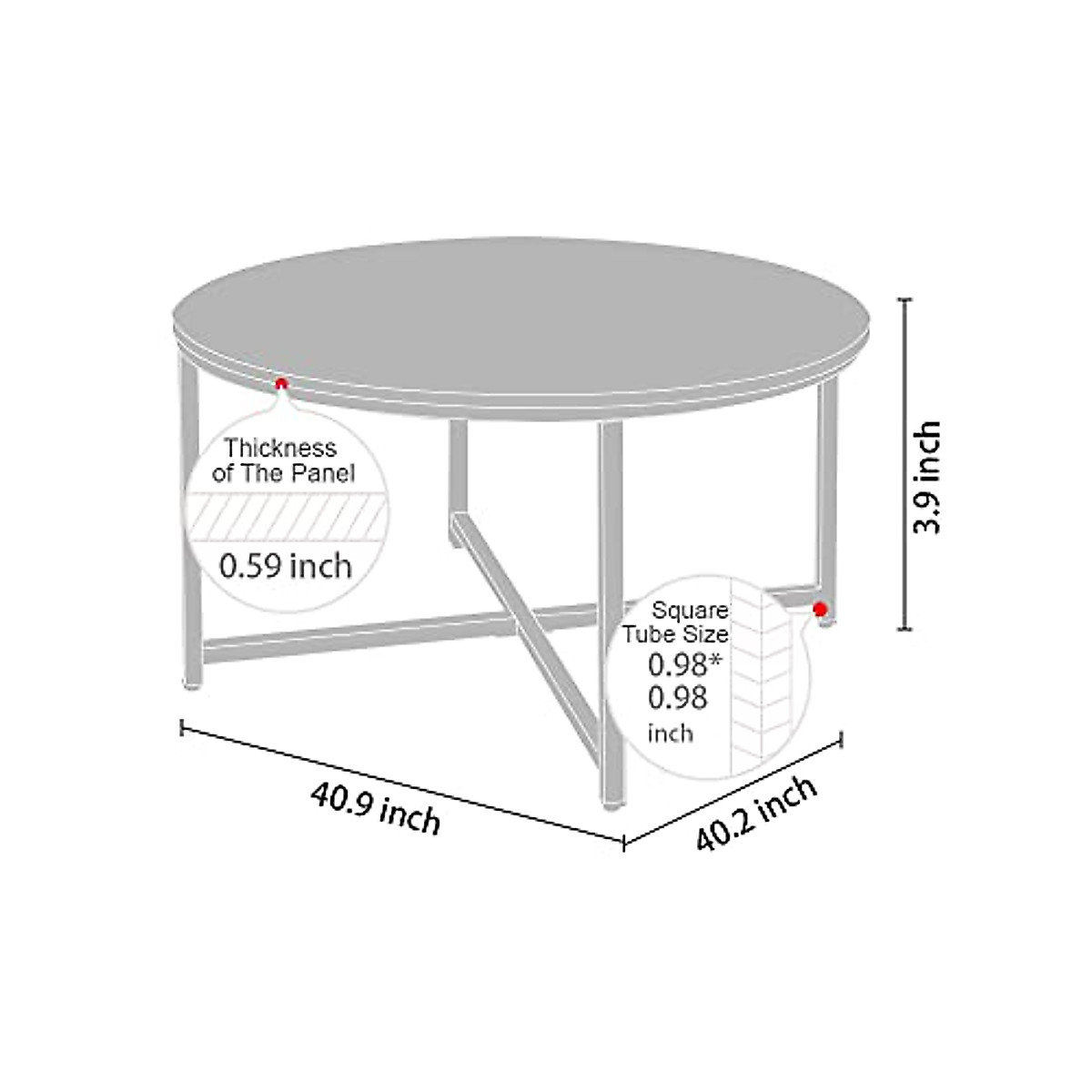 AZL1 Life Concept Modern Round Coffee Table for Living Room, Sofa Center Table for Dining Room, Modern Marble Tabletop with Gold Metal Legs, Marble.