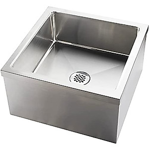 Commercial Stainless Steel Floor Mop Sink 19" x 22" x 12"