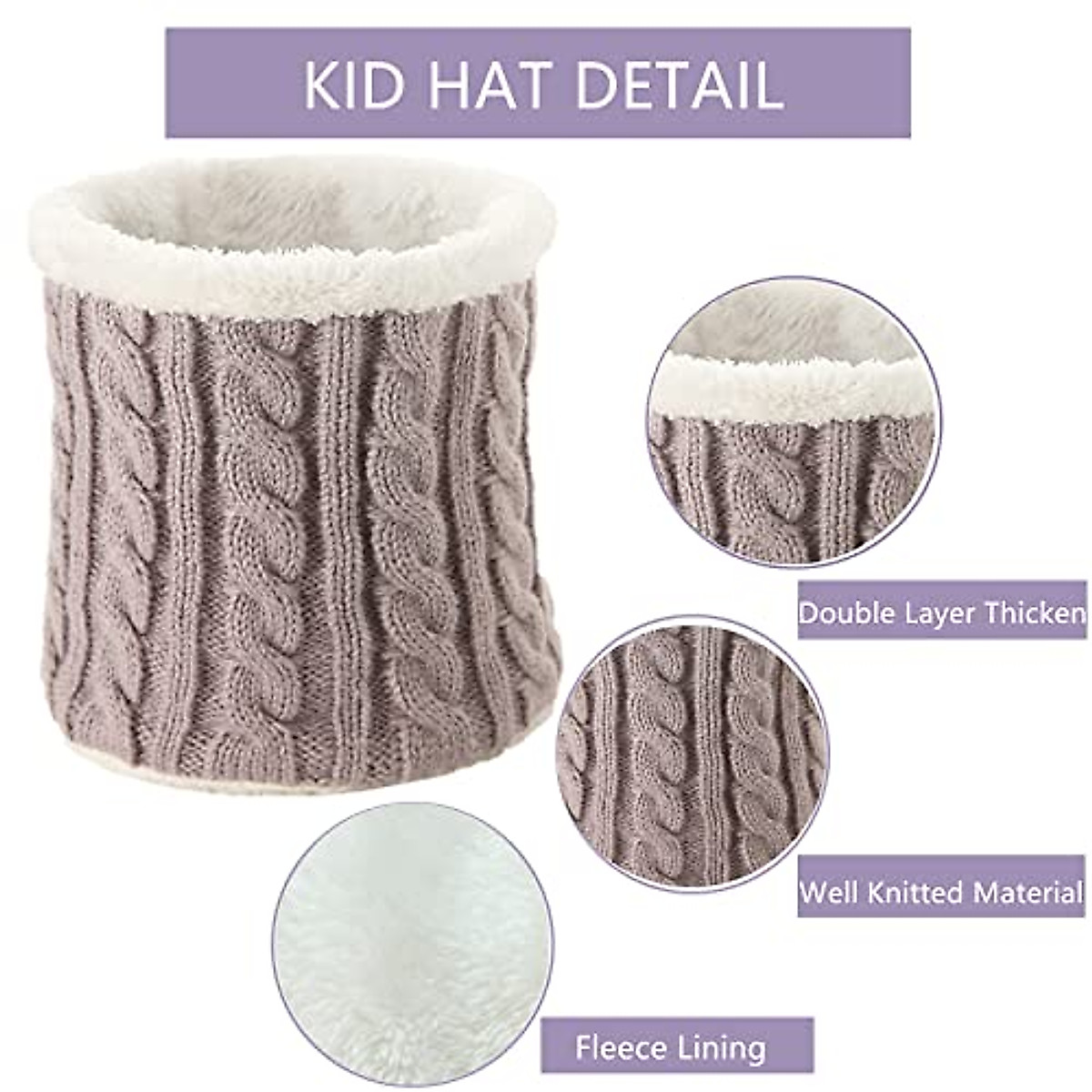 3Pcs Kids Winter Beanie Hat Scarf Gloves for 1-10 Years boys girls Set, Toddler Hats Gloves Scarf Set (Grey 1-4 yrs)