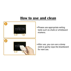 10 Pack Mini Chalkboards Signs with Easel Stand, Small Rectangle Chalkboards Blackboard, Wood Place Cards for Weddings, Birthday Parties, Message Board Signs and Event Decoration