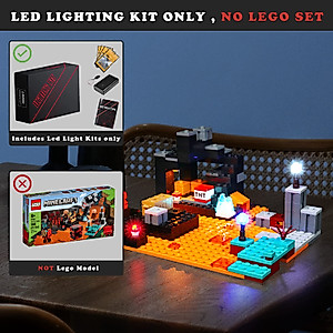 Xunsan LED Light Kit for Lego Minecraft The Nether Bastion 21185 Building Blocks, Lighting Kit Designed for Lego 21185 Set, Standard Version - NOT Included Lego Model