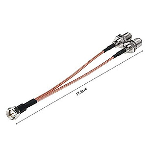 F-Type RG6 Splitter Coax Cable, 75Ohm TV Antenna 3 Way Splitter Combiner RFAdapter F Male to F Dual Female RG316 Coaxial Cable 6inch