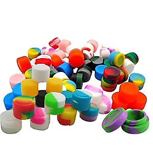 pizety 2ML 100Pcs Silicone Containers Non-Stick Containers Multi Use Storage Reusable Oil Storage Jars