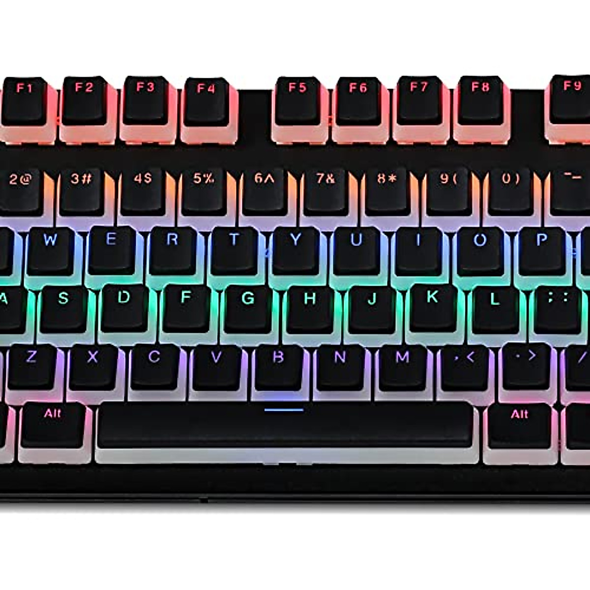 Happy Balls Pudding Keycaps PBT Backlit Cherry MX Keycap Set Doubleshot OEM Profile Translucent with Keycap Puller for US UK Layout 61 87 104 108 MX Switches Mechanical Keyboard(Black)