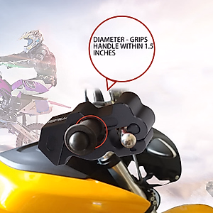 AUFER Universal Heavy Duty Motorcycle Grip Lock Handlebar Lock Throttle Lock Anti Theft Brake Lever Locking Compatible with for Motorbike Sports Bikes Scooter Mopeds ATVs (Black)