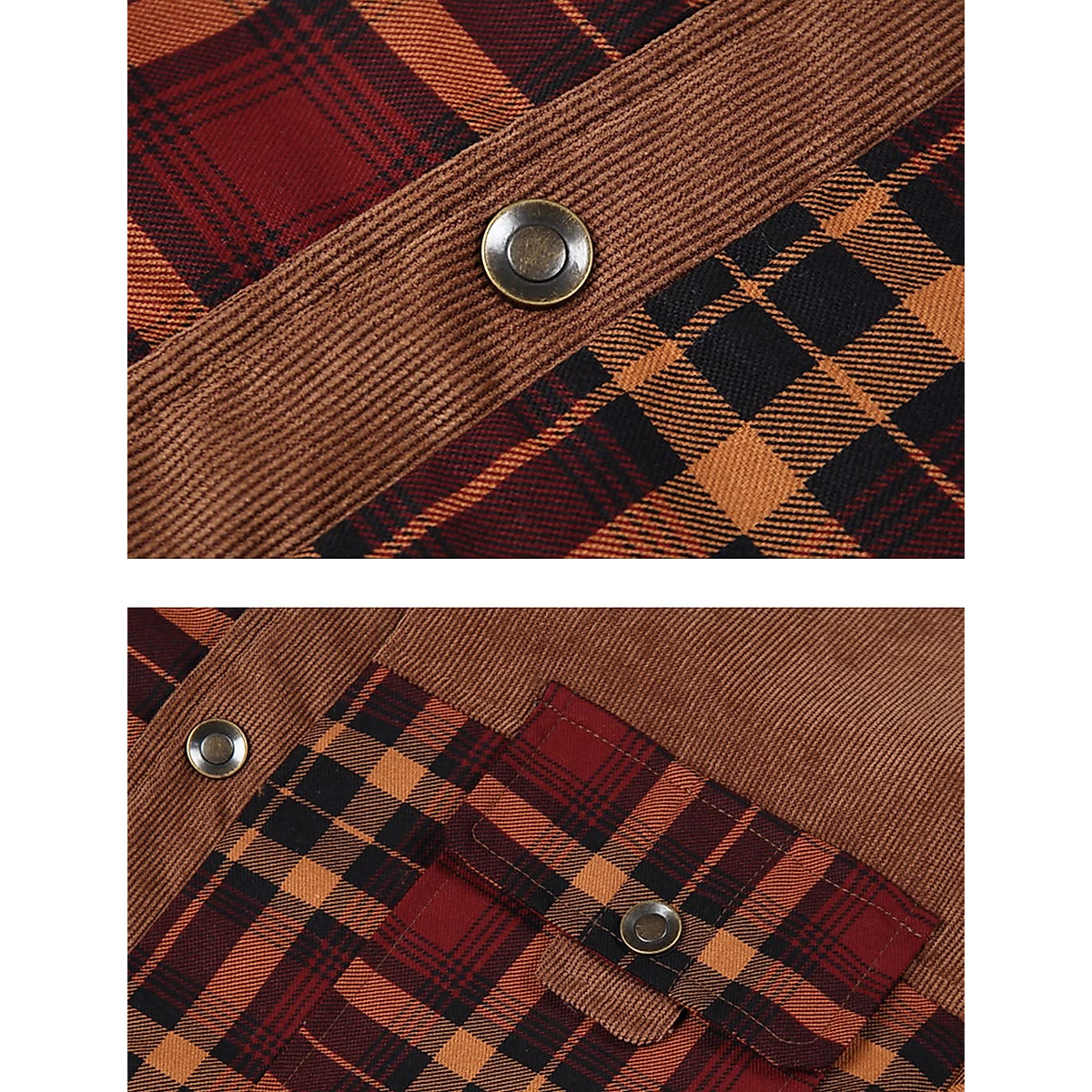 Haellun Men's Long Sleeve Sherpa Lined Shirt Jacket Flannel Plaid Fleece Coats (Medium, Coffee)