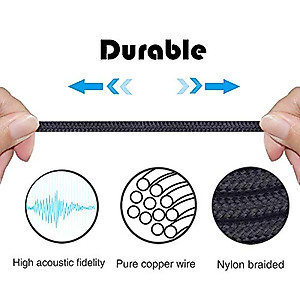 NewFantasia Headphone Cord Audio Cable for Audio-Technica ATH-M50xBT, ATH-SR50BT, ATH-ANC9, ATH-ANC7B, ATH-SR5BTBK Headphone, Remote Volume Control Mic for Samsung Galaxy Xiaomi Huawei Android Phone