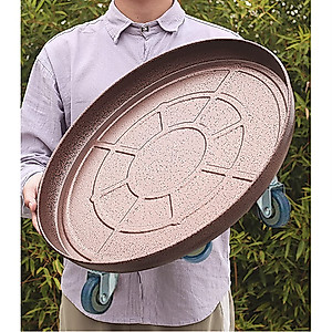 Artline 20" Round Plant Stand with Lockable Wheels, 480lb Heavy Duty for Indoor Outdoor, Large Rolling Dolly Planter Caddy on Casters to Carry Potted Flower Pot, Round Metal Tray NO Holes, Copper