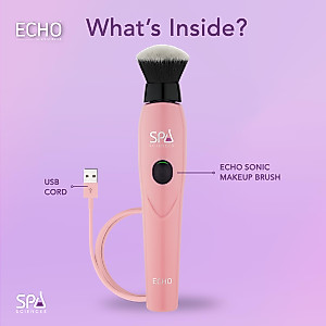 Spa Sciences ECHO - Makeup Brush for Flawless Blending, Contouring, Highlight & Airbrush Finish - 3 Speeds - Rechargeable