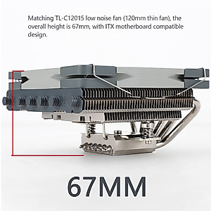 Thermalright AXP120-X67 Low Profile CPU Air Cooler with Quite 120mm TL-C12015 PWM Fan, 6 Heat Pipes, 67mm Height, for AMD AM4/Intel LGA 1700/1150/1151/1155/1156/1200/2011/2066