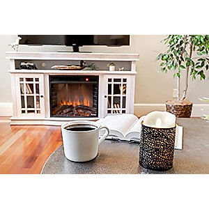 e-Flame USA Jackson 25"x21" LED Electric Fireplace Stove Insert with Remote - 3D Logs and Fire (Black)