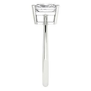 Clara Pucci 1.0 ct Radiant Cut Solitaire Genuine Moissanite Wedding Bridal Designer Anniversary Engagement Ring in 14k White Gold