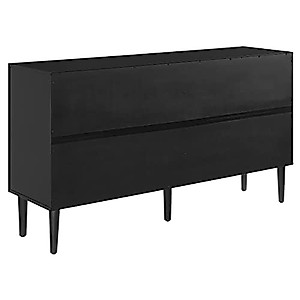 Crosley Furniture Everett Mid-Century Modern Sideboard, Matte Black