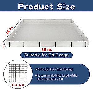 FHTONGE 36x24 Guinea Pig Cage Bottom Tarp for C&C Cage Panel, Waterproof Guinea Pig Cage Liner Base Washable Small Animal Cage Bedding for Hamster Chinchilla Hedgehog Ferret Rabbit Habitat(No Cage)