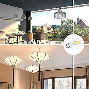 A19 E26 Base Dimmable Edison LED Bulb, 4W(40 Watt Equivalent) Stepless Dimming Light Bulbs 400lm, 3000K Soft Warm White, Vintage Clear Glass LED Filament Bulb for Home, Wall Sconce, Chandelier, 6 Pack