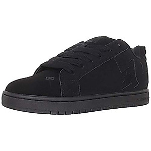 DC mens Court Graffik Casual Skate Shoe, Black/Black/Black, 9.5 US