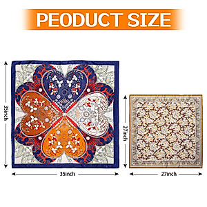 35” Satin Large Head Scarves Silk Bandana Like Neck Scarf Hair Sleeping Wraps Lightweight Satin Silk Scarfs for Women