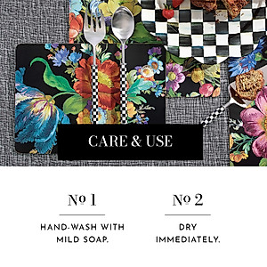 MACKENZIE-CHILDS Courtly Check Supper Club Salad Serving Set, Stainless-Steel Fork and Spoon for Serving Salad