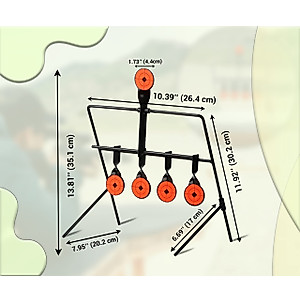 ARSUK Self Resetting Air Rifle Airgun Target for Precision Shooting Practice, Airsoft BB Guns Target Heavy-Duty Metal Frame to Withstand Repeated Shots, Suitable for calibers .177 & .22 Pellets