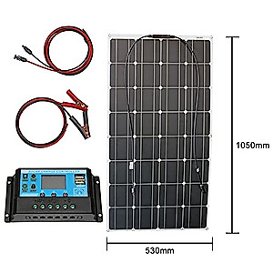 DSJ 12V 300W Monocrystalline Solar Panel - Home Flexible Solar System Kit with 12V 10A Solar Controller for Rv, Boat, Cabin, Caravan