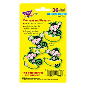 TREND enterprises, Inc. Monkeys and Bananas Mini Accents Variety Pack, 36 ct