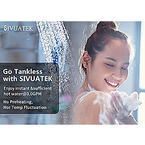 Tankless Water Heater Electric, SIVUATEK Instant Water Heater on Demand Smart Electric Hot Water Heater Tankless 18kW 240V, Self-Modulation Hot Water Heater Point of Use V7B-180B