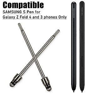 Stainless Ball Pen Tips Replacement Compatible with Samsung Galaxy S Pen Fold Edition Stylus Pen, No Wear Out Z Fold 4/3 Backup Pencil Nibs,2 Pcs