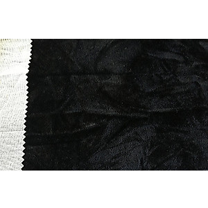 Crushed Upholstery Velvet Black 60 Inch by The Yard (F.E.