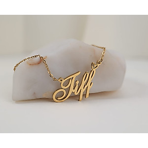 Isabel Personalized Name Necklaces 18K Gold Plated Cute Love Heart Name Pendant for Womens