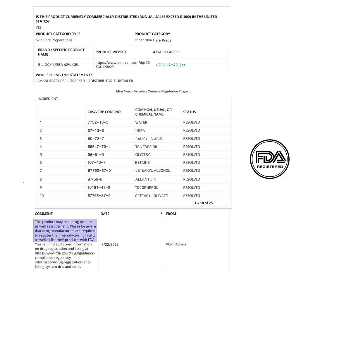 Ellocy 42% Urea Gel Max Plus Salicylic & Hyaluronic Acid - cracked heel repair callus remover gel for Elbows, Feet, and Hands, and cracked heel, calloused feet remover gel