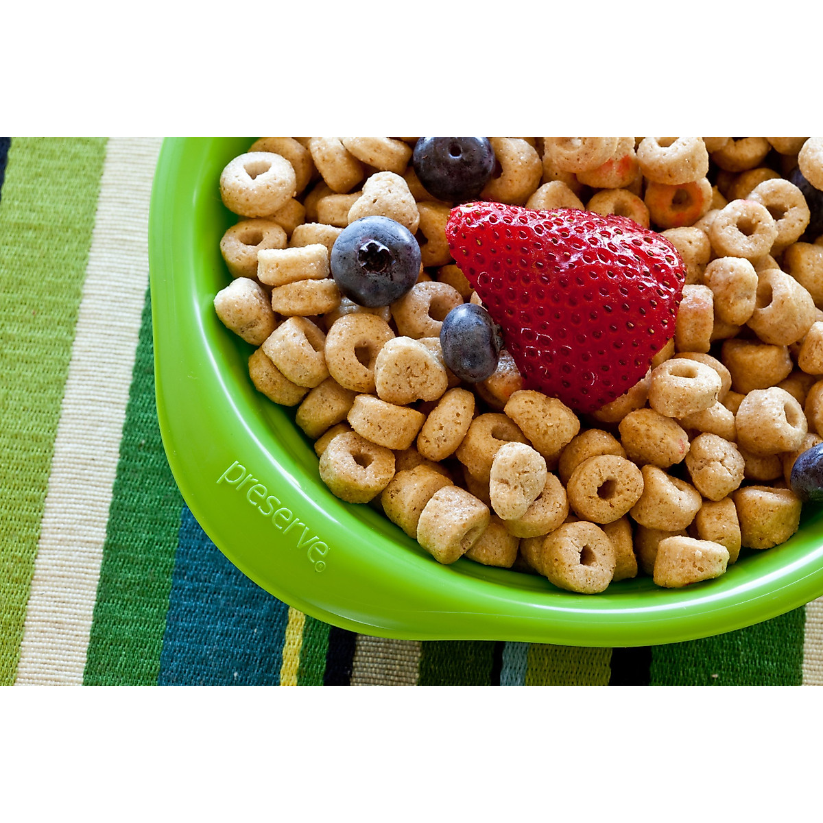 Preserve Everyday 16 Ounce Recycled Plastic Bowls, Set of 4, Apple Green