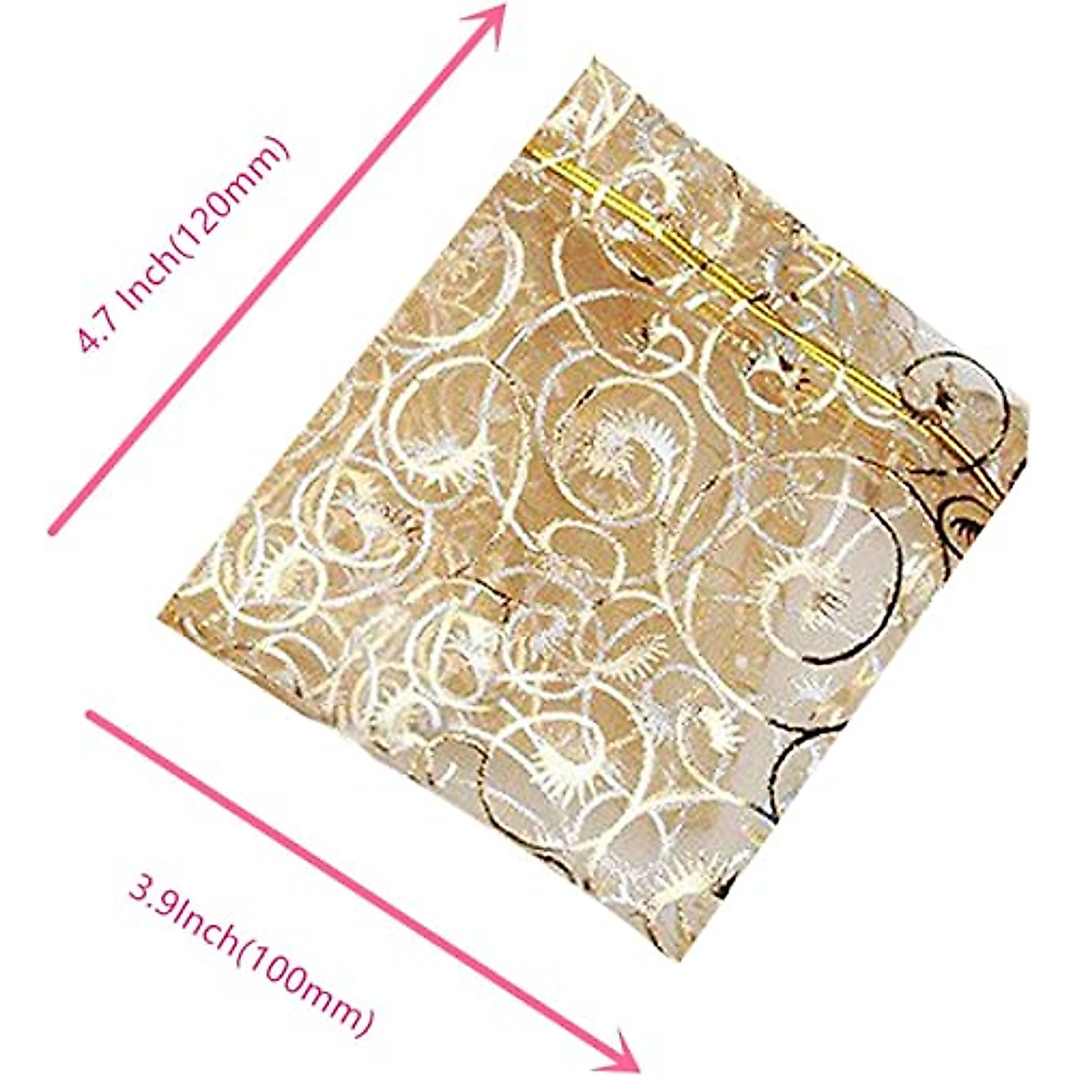 Yansanido Wedding Favors Small Gift Bags, 200pcs 3.9x4.7 Inch (10x12cm) Gold Organza Bags for Party Favor Bags Small Business Candy Bags Mesh Bag (200 Pcs Gold, 3.9 inch x 4.7 inch)