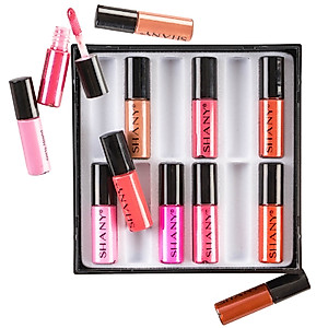 SHANY All That She Wants Lip-Gloss Set - 12 Matte, Pearl, and Shimmer petite Lip-gloss Set - Premium Gift Packaging