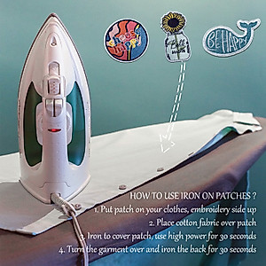 Kawaii Cartoon Iron On Patches, Cute Decor Patches for Backpacks, Embroidery Applique Aesthetic Stuff for Clothing, Jackets, Jeans, Hats (Cute1 20 Pcs)