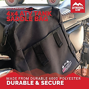Offroading Gear 4x4 Waterproof Rear and Front Tank-Top Saddle Bag| With Two Compartments| Great for ATV| UTV| Snow Mobile| Quad Bike| Motorcycle| Etc. | Black