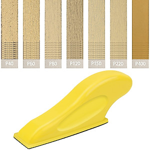 3.5”x 1” Mini Sander Kit, Mini Detail Sander with 70 Sheets Sandpaper-Grit 40 60 80 120 180 240 320, Coldairsoap Micro Sanding Tools, Detail Handle Sanding Tools for Small Projects, Craft, Wood