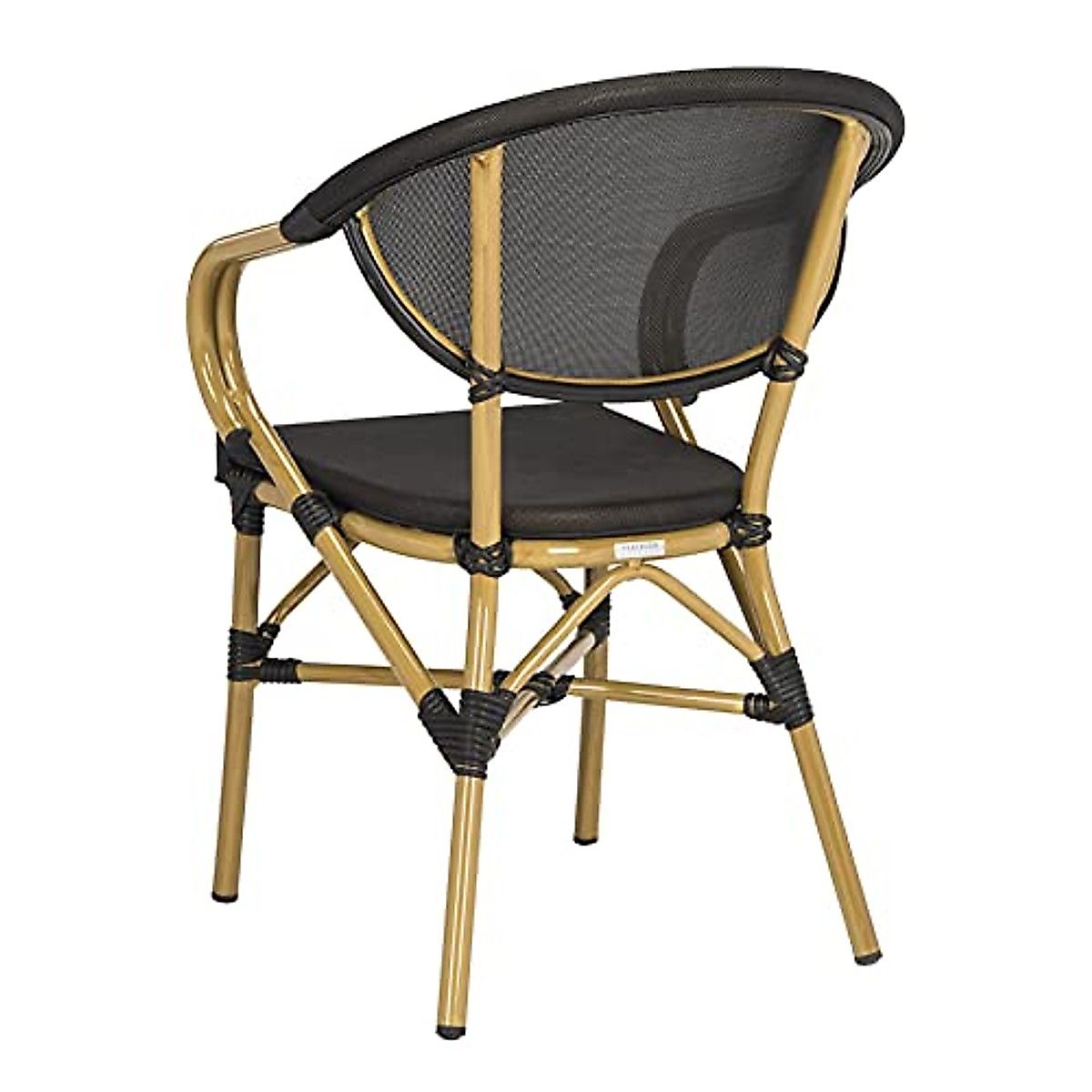 Safavieh PAT4015A-SET2 Outdoor Collection Burke Black Stacking Arm Chair