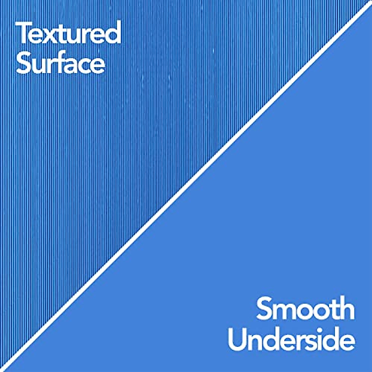 Resilia Stay-Put Swimming Pool Ladder Mat - Non-Slip, Wide Ribbed, Protective Pad, 36 Inches x 36 Inches, 0.125 Inch Thick, Powder Blue