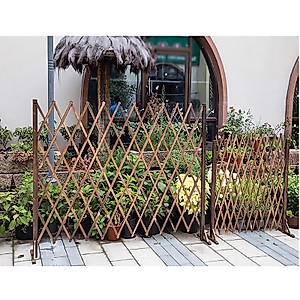 Expandable Wooden Fence, Freestanding Wood Garden Trellis Fencing, Fence Panel Partition Decorative, for Indoor Outdoor Garden Courtyard (Color : Natural, Size : 80x160cm)