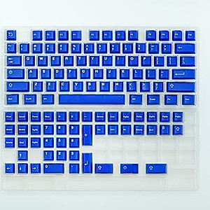Double Shot Blue Keycaps Cherry Profile Translucent Keycaps Set 121 Keys Fit for Mechanical Keyboard 60% 65% 95% Cherry Mx Switches