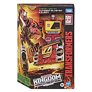 Transformers Toys Generations War for Cybertron: Kingdom Voyager WFC-K44 Autobot Blaster & Eject Action Figure - Kids Ages 8 and Up, 7-inch