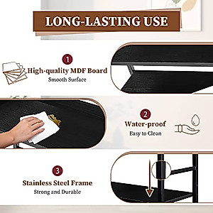 SHMAO 6 Tier Bookshelf, Tall Metal Book Shelf, Industrial Bookcase, Modern Storage Rack with Open Shelves, Storage Organizer Free Standing Bookshelves for Home Office, Living Room, Bedroom - Black