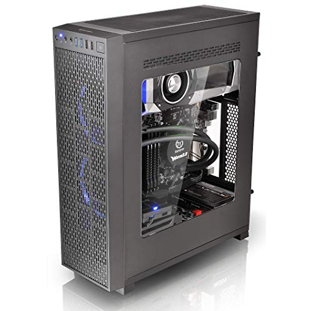 Thermaltake Core G3 Black Slim Small Form Factor ATX Perforated Metal Front and Top Panel Gaming Computer Case 2.0 Edition with Two 120mm Front Fan Pre-Installed CA-1G6-00S1WN-A0
