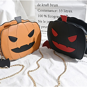 Pumpkin Crossbody Bag Little Devil Shoulder Chain Purse Creative Cute bag (Brown)
