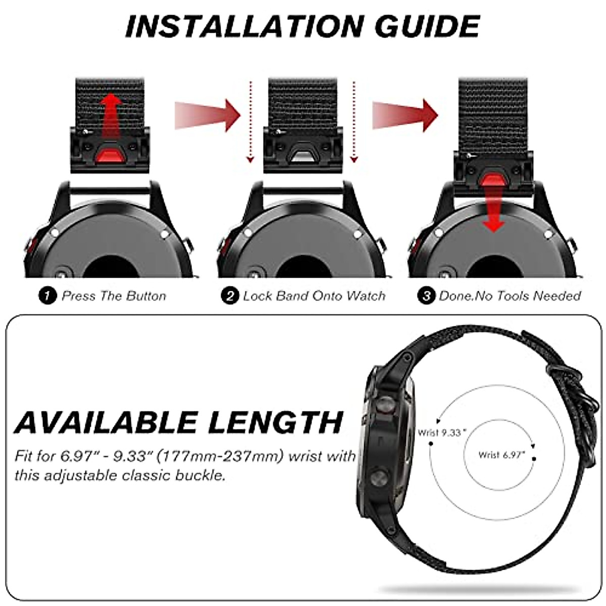 Fintie 22mm Band Compatible with Garmin Fenix 7/Fenix 6/Fenix 5, Quickfit Soft Woven Nylon Sport Strap Compatible with Garmin Fenix 6 Pro/Fenix 5 Plus/Forerunner 935 945/Instinct 1 2/Epix Gen 2 Smartwatch (Black)