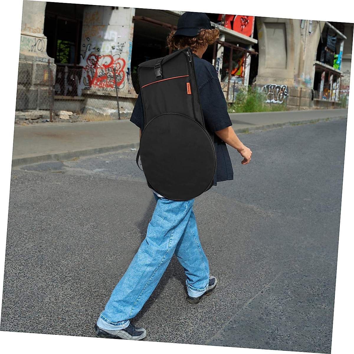 Generic Drum Pad Bag, Dumb Bag Storage Backpack Cases with Detachable Carrying Black Waterproof Oxford Fabric Pouch Holder for 12Inch and 8Inch Pads, EZM4R14DXK03859ZS8